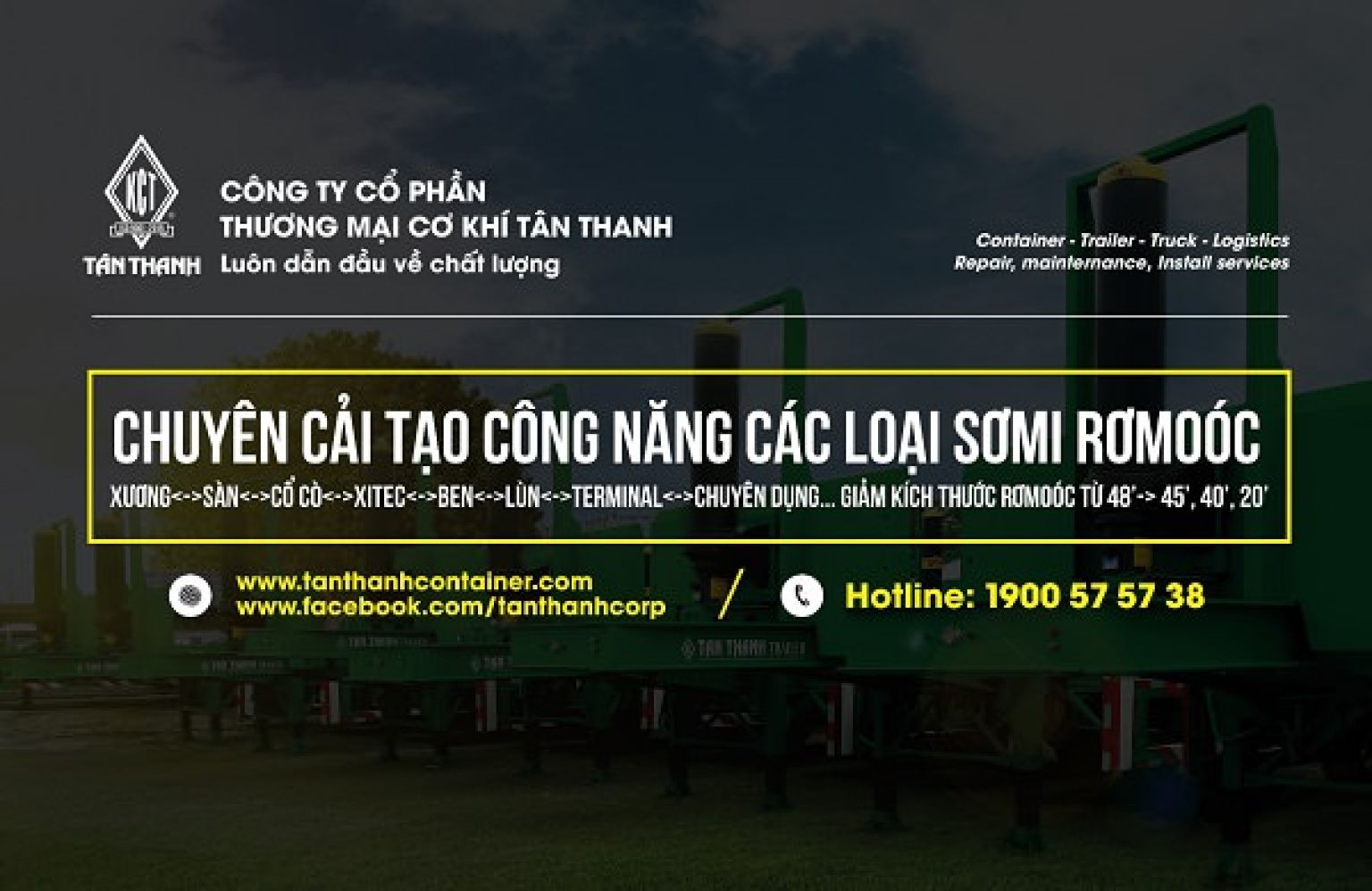 Thông báo : Thực hiện hoán cải Sơmi Rơmoóc tại Tân Thanh Container