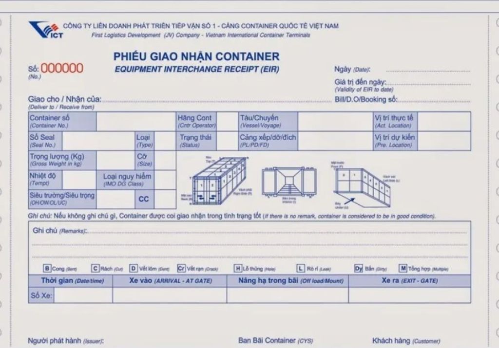 Phiếu giao nhận Container EIR là gì? Thông tin chi tiết